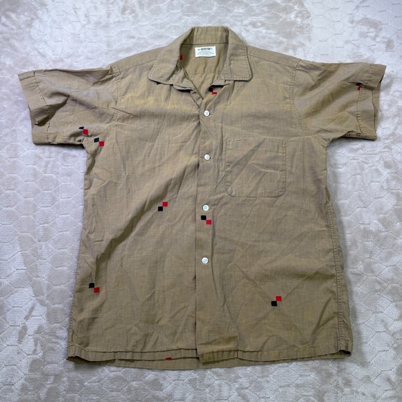 Arrow | Shirts | Vtg Arrow Sanforized Loop Collar Camp Button Shirt Sz ...